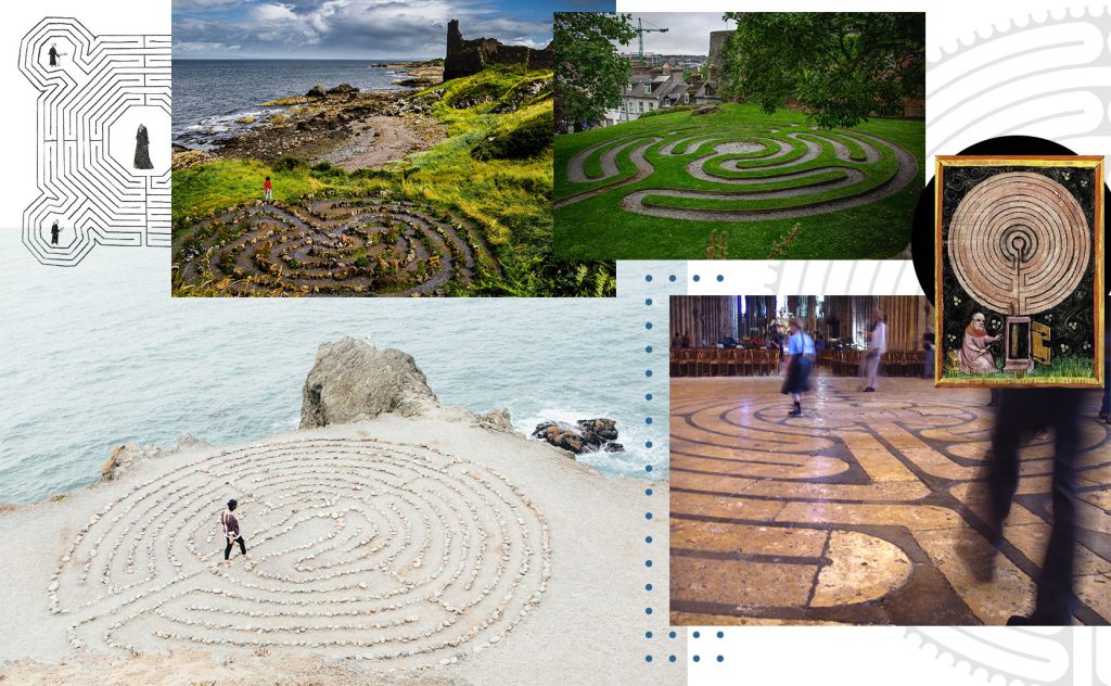 Walking a labyrinth is a meditative process of quiet introspection.