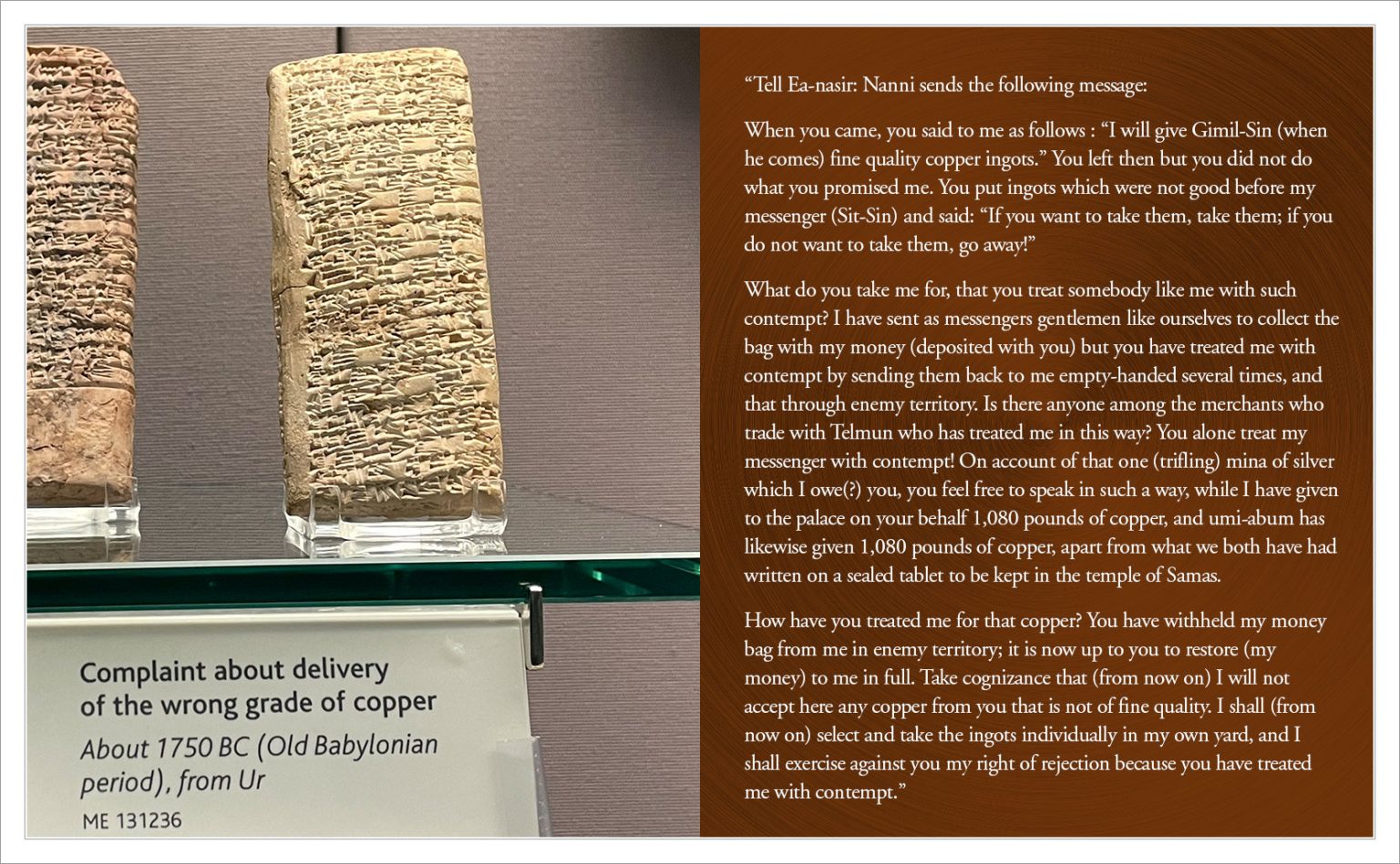 Ea-nasir’s Bad Copper Ingots